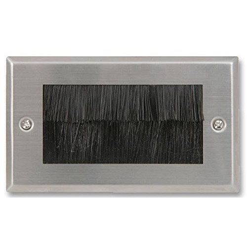 Brush Stripe Cable Entry single 2 Gang Wall Face Plate Outlet - Brushed ...