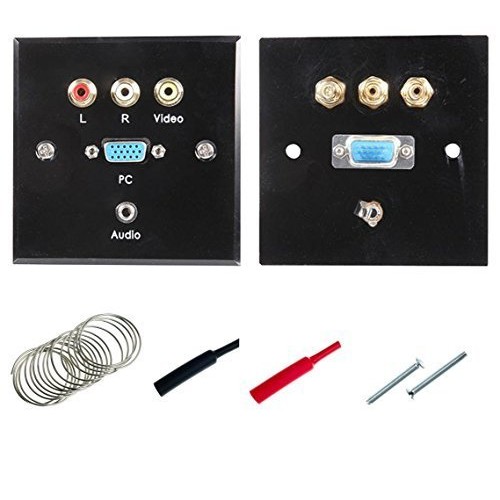 AV Multimedia Computer Wall plate - VGA - Phono - Video - Audio. Black ...