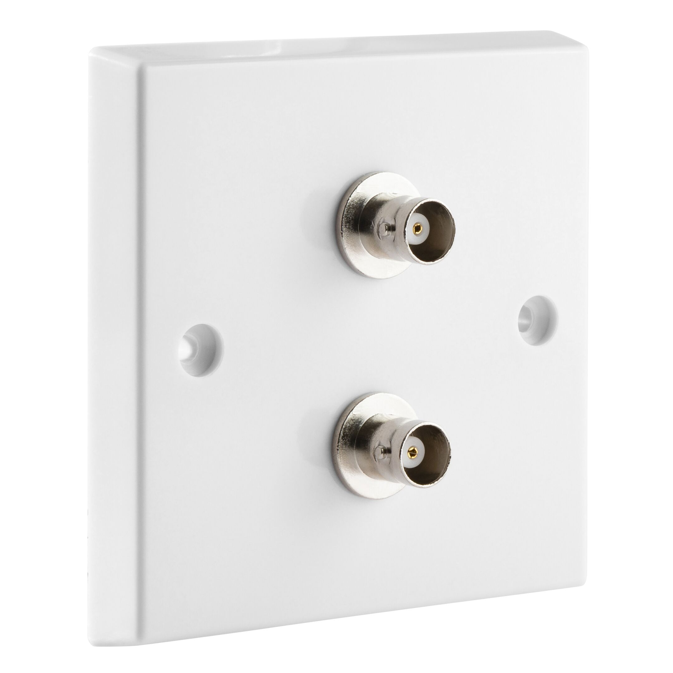 BNC Wall Plate White 2 x Nickel plated brass Terminals - Solder tabs ...